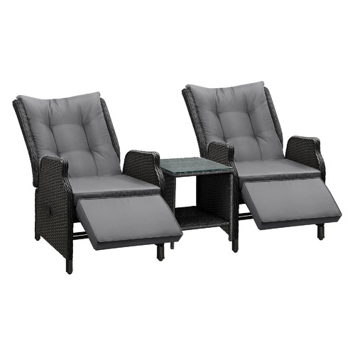LivingFusion 2 Seater Beau PE Rattan Outdoor Lounge Set | Temple & Webster