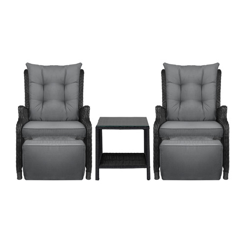 LivingFusion 2 Seater Beau PE Rattan Outdoor Lounge Set | Temple & Webster