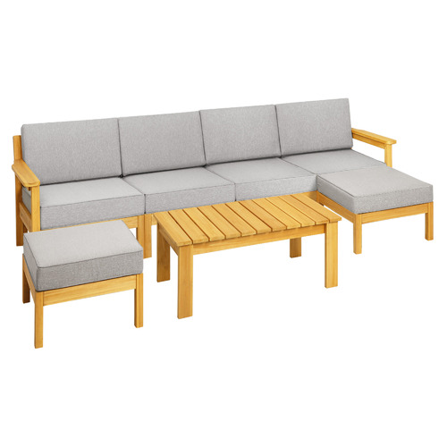 LivingFusion 6 Seater Ivan Outdoor Sofa & Table Set | Temple & Webster