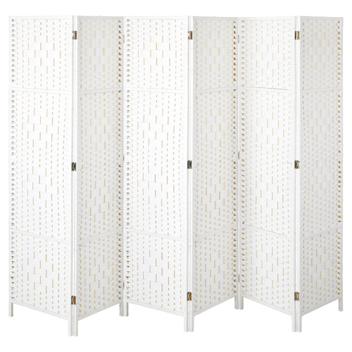 LivingFusion 6 Panel Shyla Pine Wood Room Divider | Temple & Webster