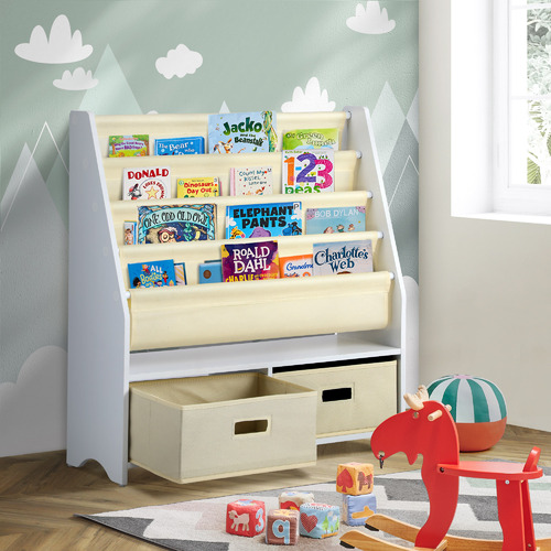 LivingFusion Kids' Amenet 2 Drawer Book & Toy Storage Rack | Temple ...