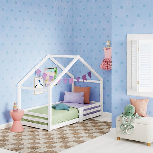 LivingFusion Kids' Yumi Pine Wood House Bed Single | Temple & Webster