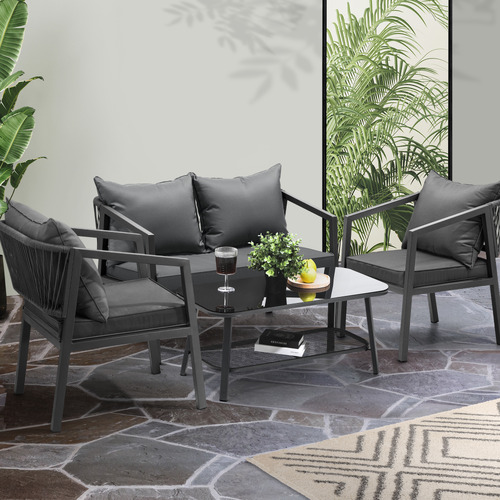 LivingFusion 4 Seater Chiara Outdoor Lounge Set | Temple & Webster