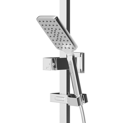 LivingFusion Lia Square Twin Shower Tap/Mixer Set | Temple & Webster