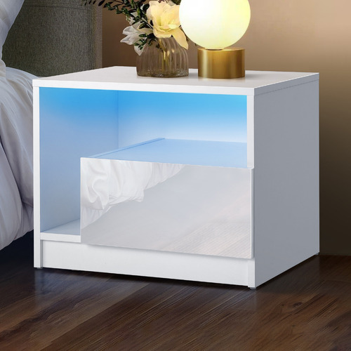 LivingFusion Bosley LED Bedside Table | Temple & Webster