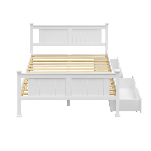 LivingFusion Clara Pine Wood Bed Frame with Storage | Temple & Webster
