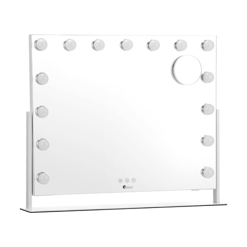 LivingFusion 62cm Amar Steel LED Mirror with Bluetooth | Temple & Webster