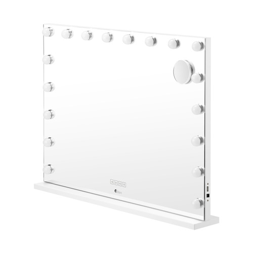 LivingFusion Fava Steel LED Mirror with Bluetooth | Temple & Webster