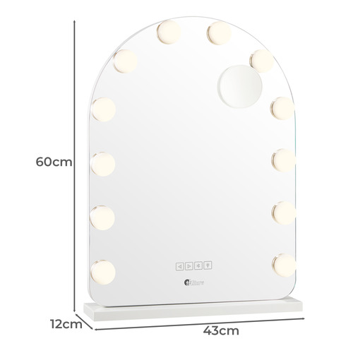 Abbe Arched LED Make-Up Mirror with Bluetooth | Temple & Webster