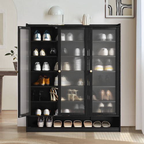 LivingFusion Solumn 3 Door Shoe Storage Cabinet | Temple & Webster
