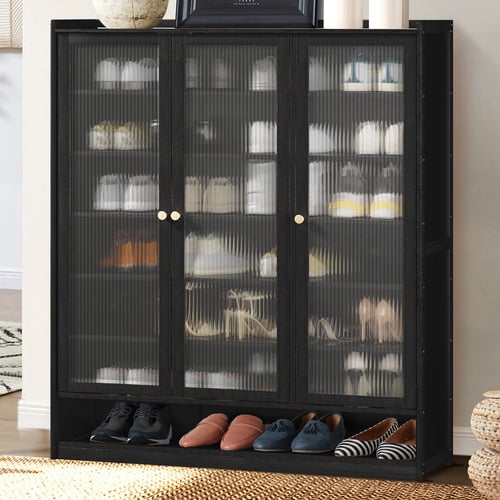 LivingFusion Solumn 3 Door Shoe Storage Cabinet | Temple & Webster