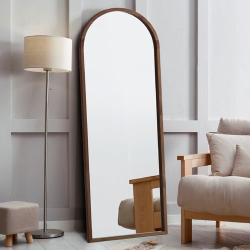 LivingFusion 166cm Brown Lucille Full Length Mirror | Temple & Webster