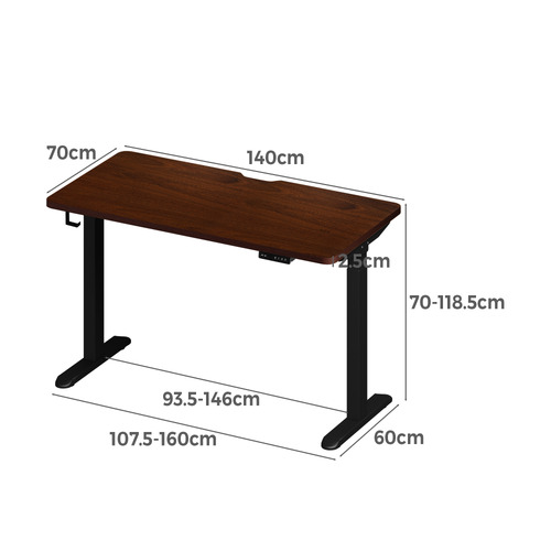 Virginia I 140cm Dual Motor Electric Sit & Stand Desk | Temple & Webster