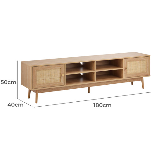 LivingFusion 180cm Vesta Rattan TV Unit | Temple & Webster
