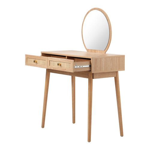 LivingFusion Vesta 2 Drawer Dressing Table with Mirror | Temple & Webster