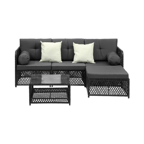 LivingFusion 4 Seater Edwards Outdoor Lounge & Table Set | Temple & Webster