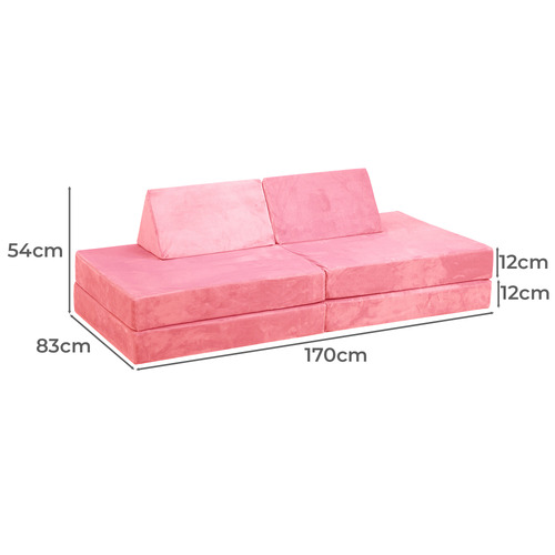 LivingFusion 4 Piece Kids' Tillie Modular Play Sofa Set | Temple & Webster