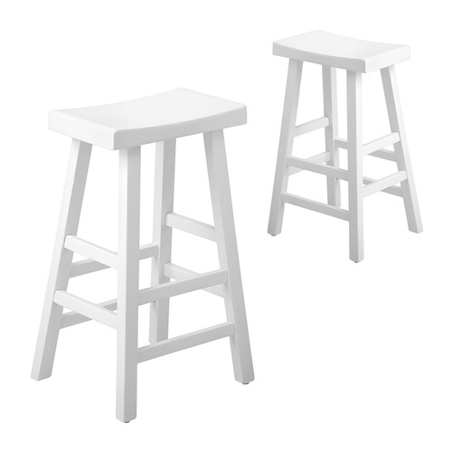 LivingFusion 65cm Ganaden Elm Wood Bar Stools | Temple & Webster