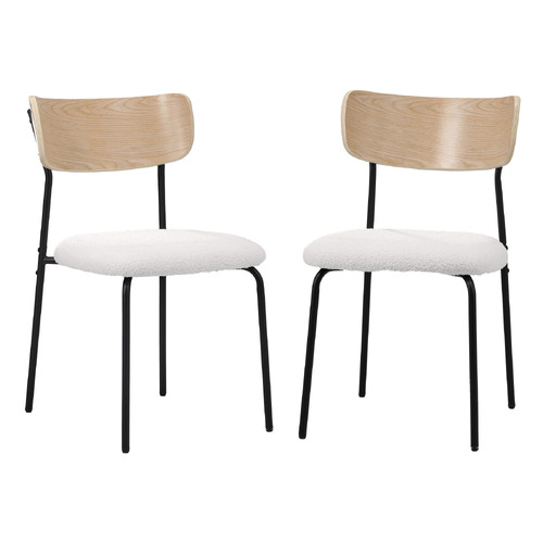 LivingFusion Levisay Sherpa Dining Chairs | Temple & Webster