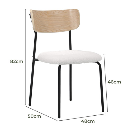 LivingFusion Levisay Sherpa Dining Chairs | Temple & Webster