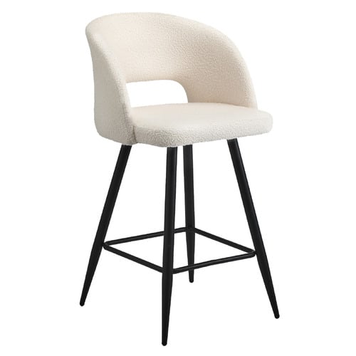 LivingFusion 65cm Renoa Boucle Bar Stools | Temple & Webster