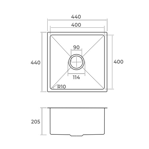 Yeva 440mm Single Kitchen Sink & Pull-Out Mixer | Temple & Webster