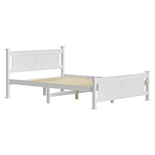 LivingFusion Clara Pine Wood Bed Frame | Temple & Webster
