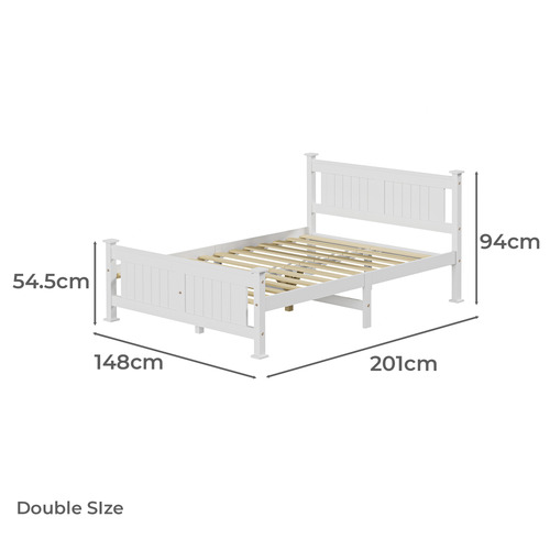 LivingFusion Clara Pine Wood Bed Frame | Temple & Webster