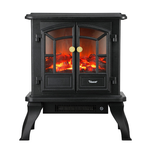Maura 2000W Black Electric Fireplace Heater | Temple & Webster