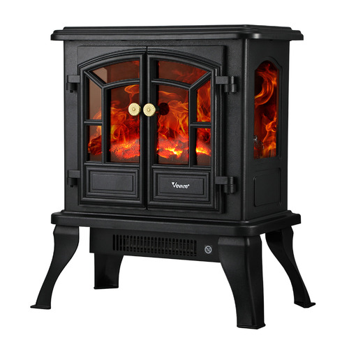 Maura 2000W Black Electric Fireplace Heater | Temple & Webster