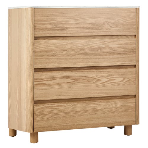 LivingFusion Coney Faux Marble 4 Drawer Chest | Temple & Webster