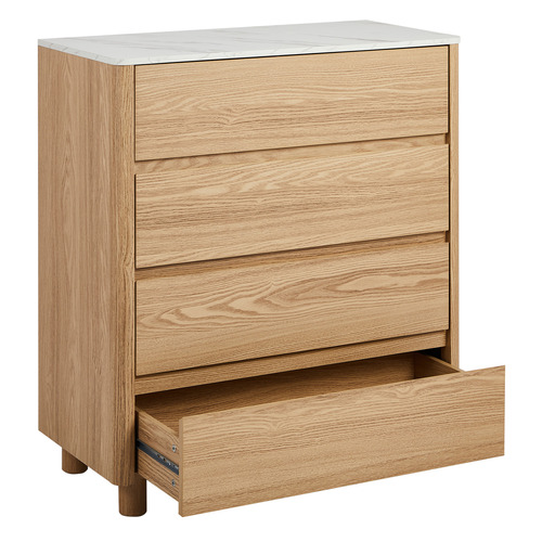 LivingFusion Coney Faux Marble 4 Drawer Chest | Temple & Webster