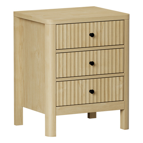 LivingFusion Halifax 3 Drawer Bedside Table | Temple & Webster