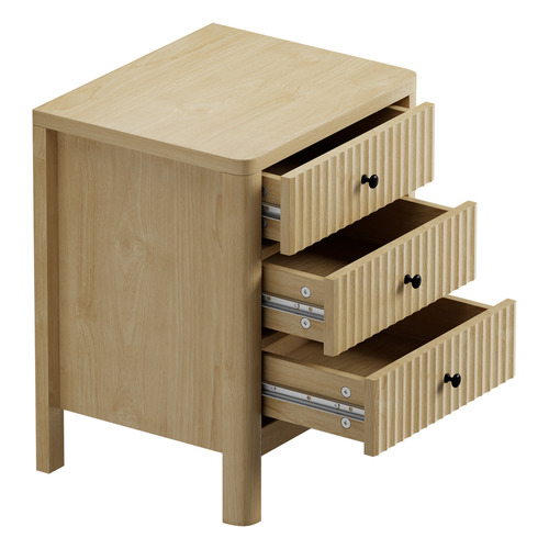 LivingFusion Halifax 3 Drawer Bedside Table | Temple & Webster