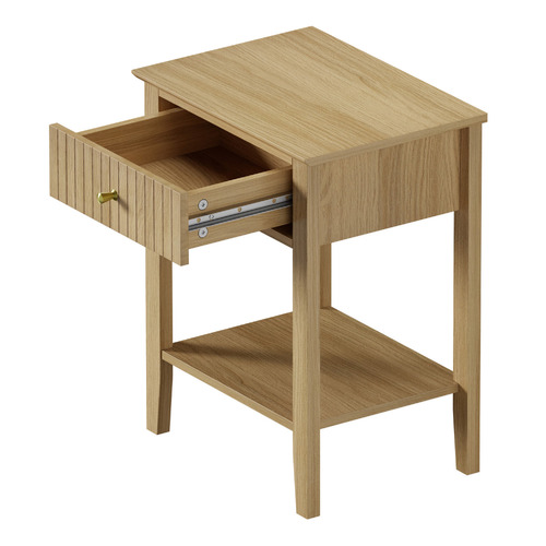 LivingFusion Natural Hilda Bedside Table | Temple & Webster