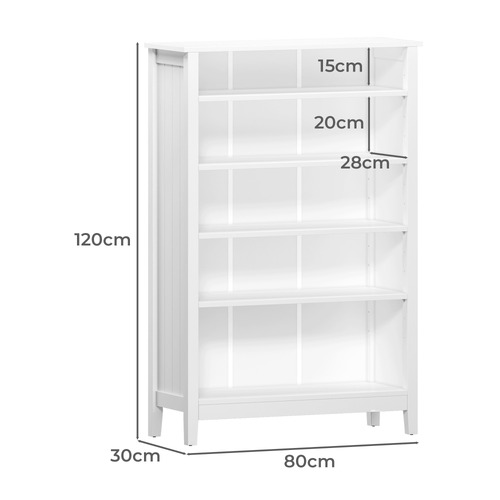 LivingFusion Portia 5 Shelf Bookcase | Temple & Webster