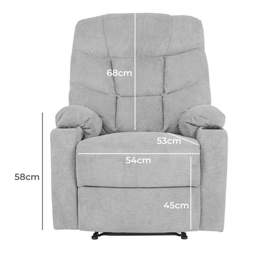 LivingFusion Towson Upholstered Massage Recliner Armchair | Temple ...