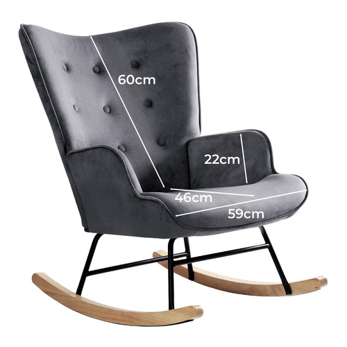 LivingFusion Sandy Velvet Rocking Chair | Temple & Webster