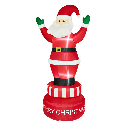 LivingFusion Dane Spinning Santa LED Inflatable Christmas Decoration ...