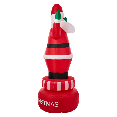LivingFusion Dane Spinning Santa LED Inflatable Christmas Decoration ...