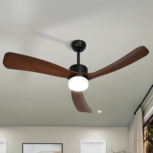 LivingFusion Makani 132cm DC Ceiling Fan with LED Light | Temple & Webster