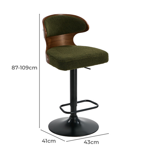 Abrie Boucle Adjustable Bar Stools | Temple & Webster