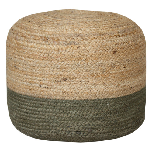 LaGraceHome Natural Jute & Cotton Pouffe | Temple & Webster