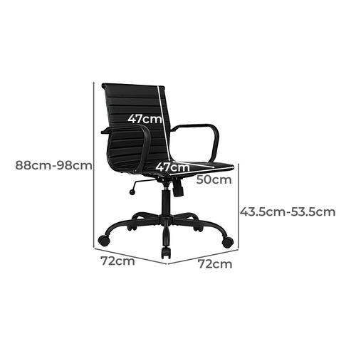 Adam Mid Back PU Leather Executive Office Chair | Temple & Webster