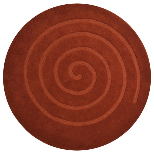 RugClub Rust Swirl Wool Round Rug | Temple & Webster