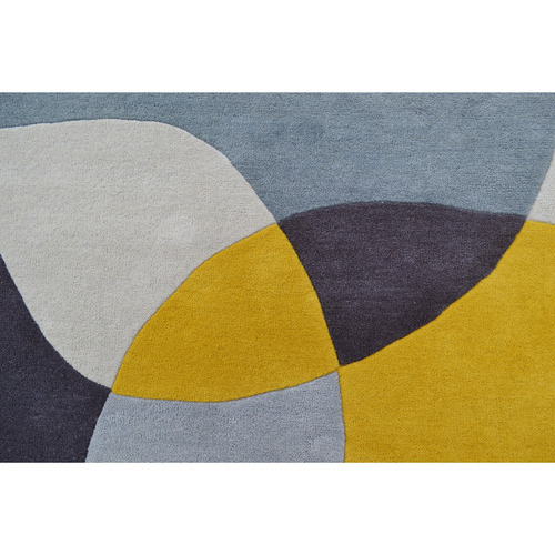 RugClub Yellow & Grey Pebbles Hand-Tufted Wool Rug | Temple & Webster
