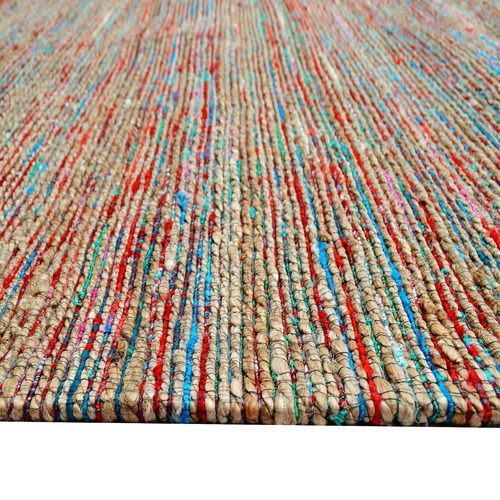 Boulevarde Rugs Natural & Red Kerala Jute-Blend Rug | Temple & Webster