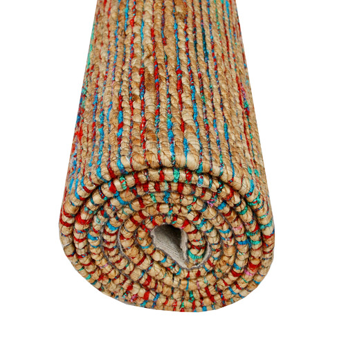 Boulevarde Rugs Natural & Red Kerala Jute-Blend Rug | Temple & Webster