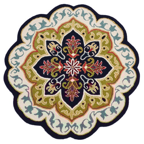 Boulevarde Rugs Black Petals Hand-Tufted Wool Rug | Temple & Webster