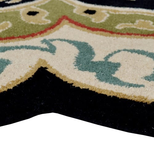 Boulevarde Rugs Black Petals Hand-Tufted Wool Rug | Temple & Webster
